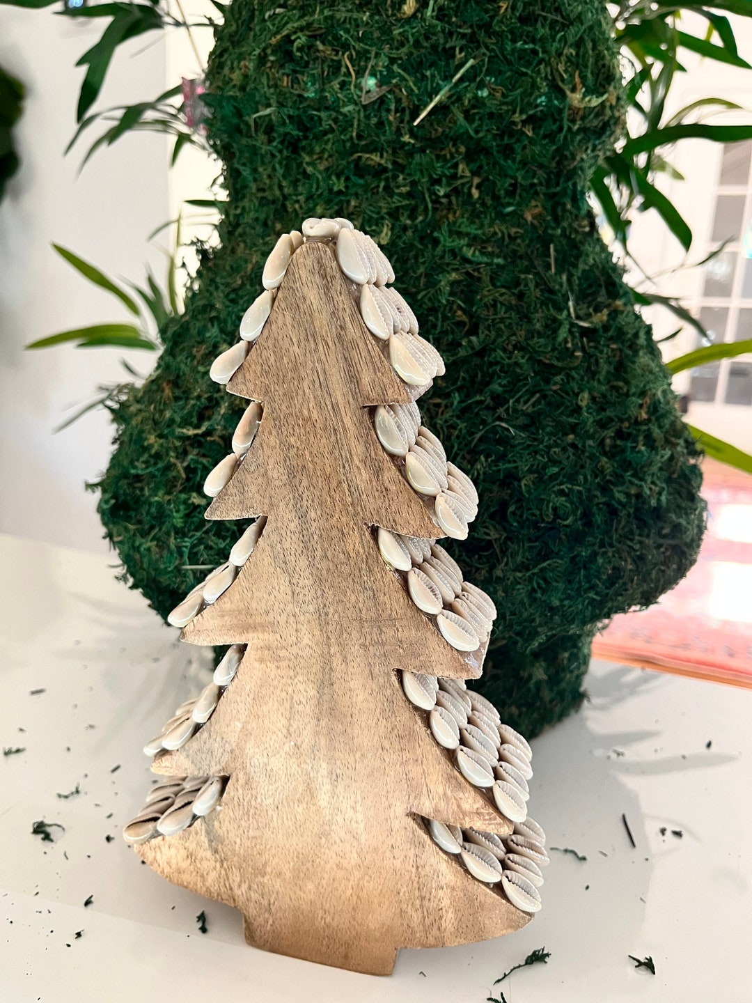 Wooden Christmas Tree With Cowrie Shells - Etsy
