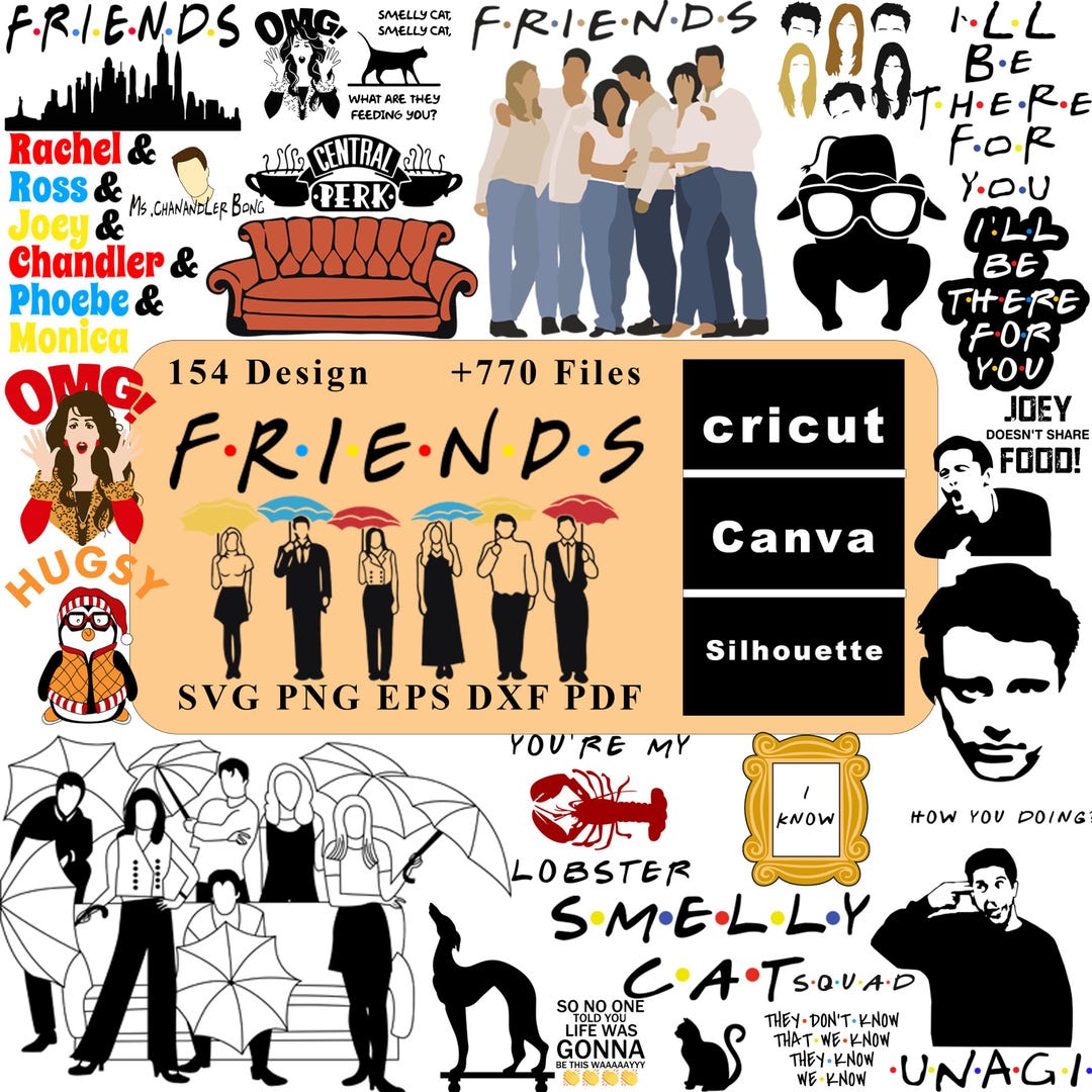 Friends Svg,friends TV Show Bundle, Font Friends, Layered Files,cricut Svg Files,svg Bundle ...