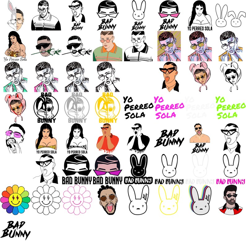 Bad Bunny Bundle Svg, Bad Boy Svg, Bad Bunny Pack Svg, Digital Download ...