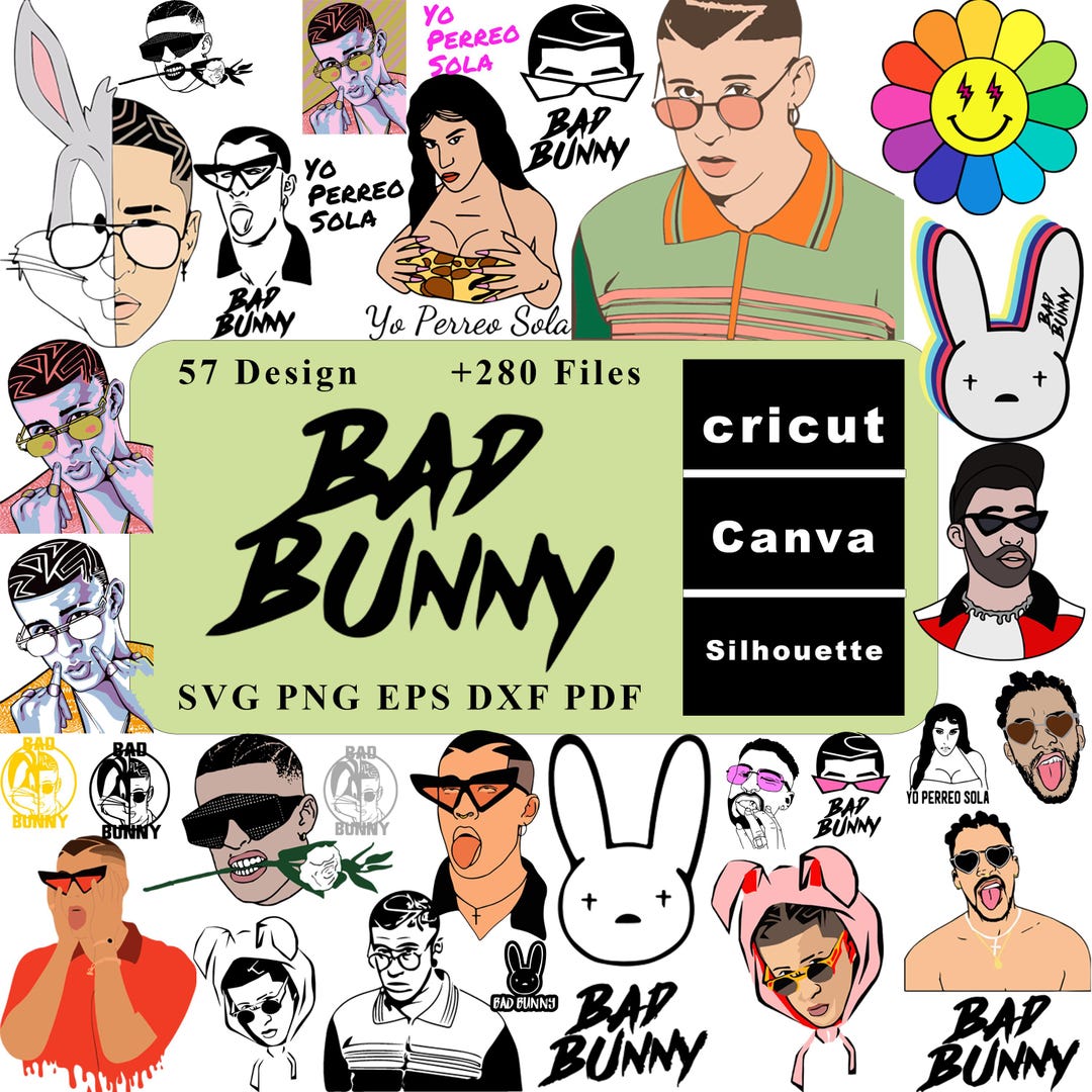 Bad Bunny Bundle Svg, Bad Boy Svg, Bad Bunny Pack Svg, Digital Download ...