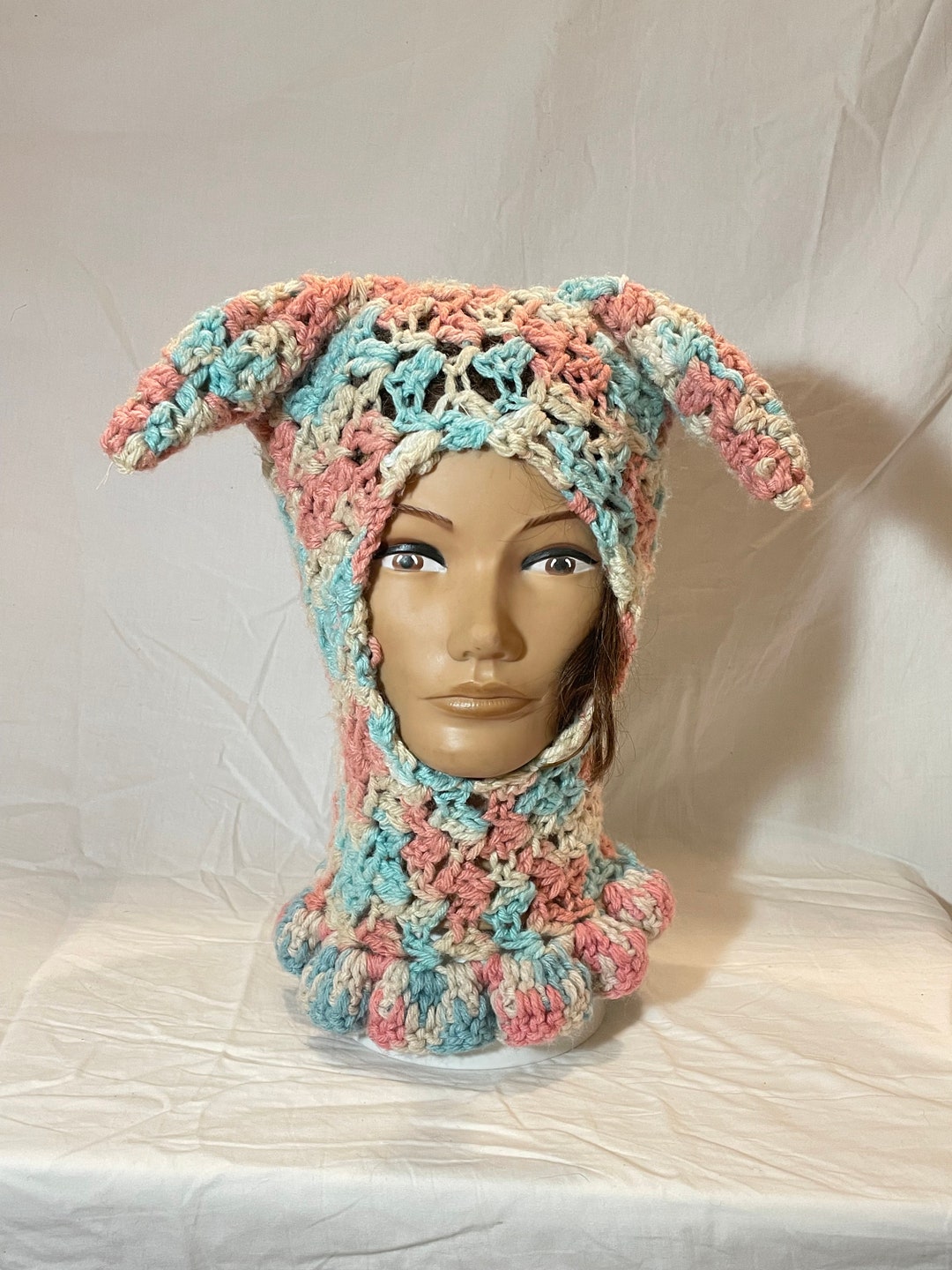Clown Jester Ruffled Crochet Ski Mask - Etsy