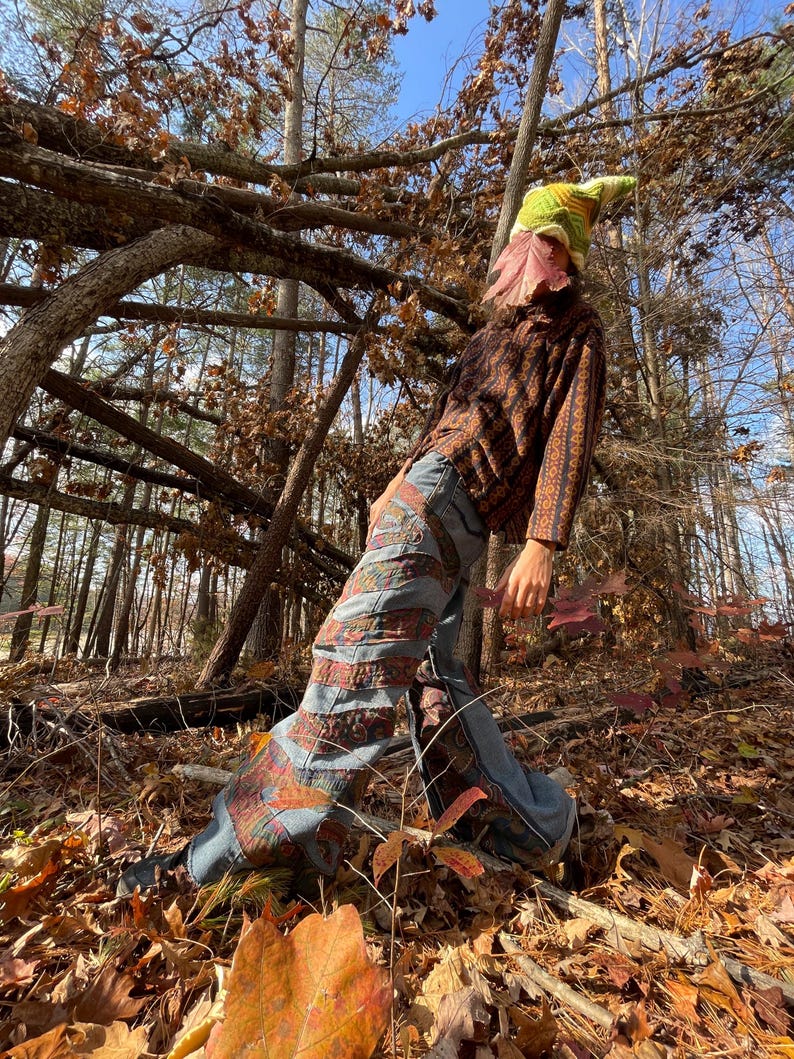 Upcycled Paisley Swirl Raver Pants - Etsy