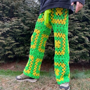 Black Light Neon Crochet Rave Pants - Etsy