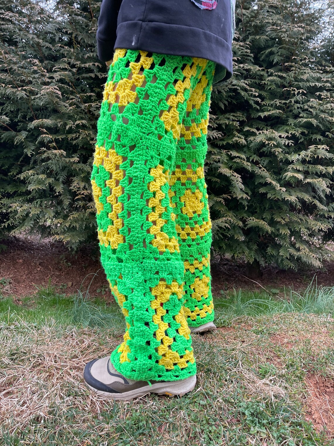 Black Light Neon Crochet Rave Pants - Etsy