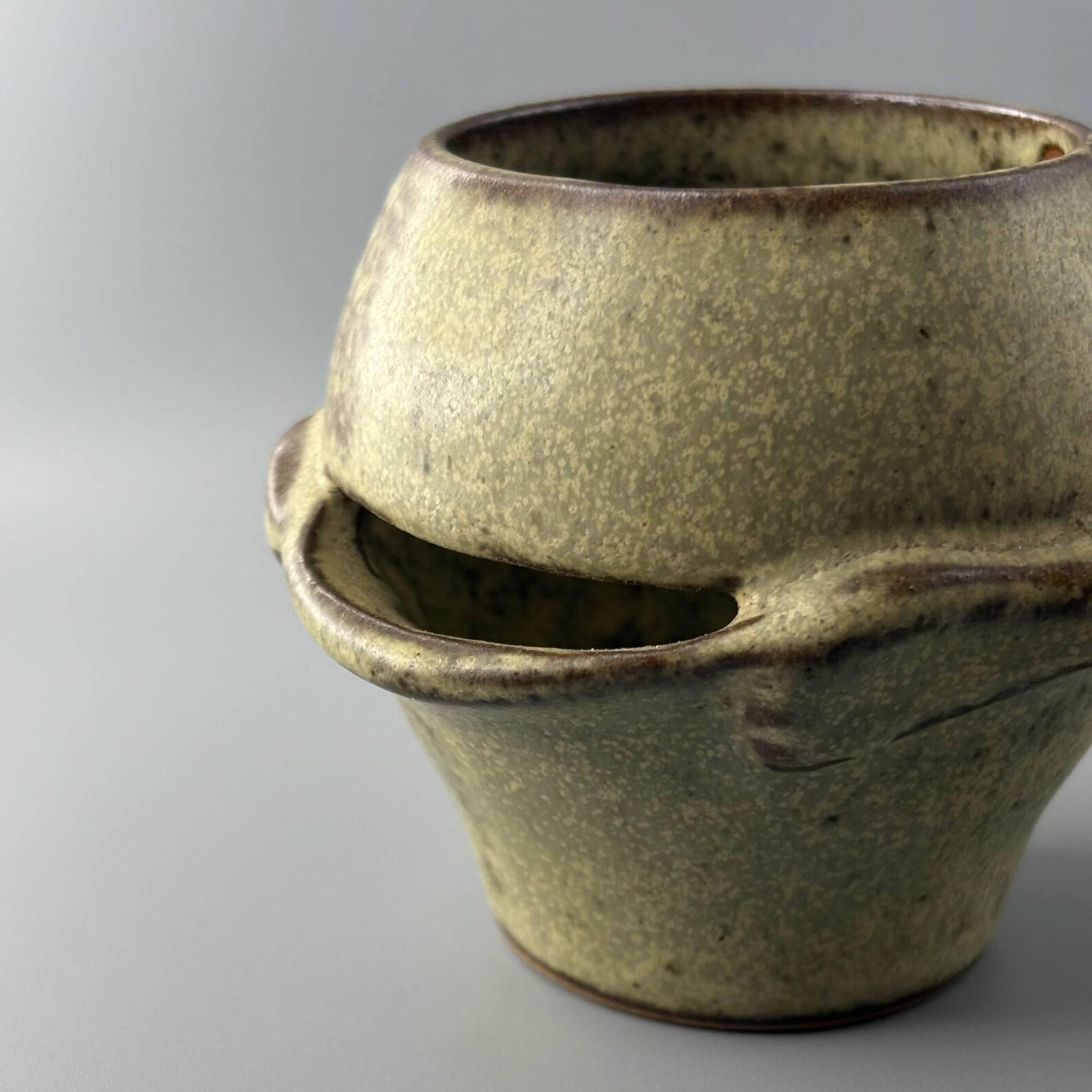 Vintage Ceramic Egg Separator – Handmade Pottery Kitchen Tool, Rustic ...