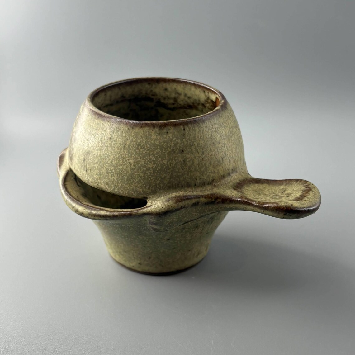 Vintage Ceramic Egg Separator – Handmade Pottery Kitchen Tool, Rustic ...