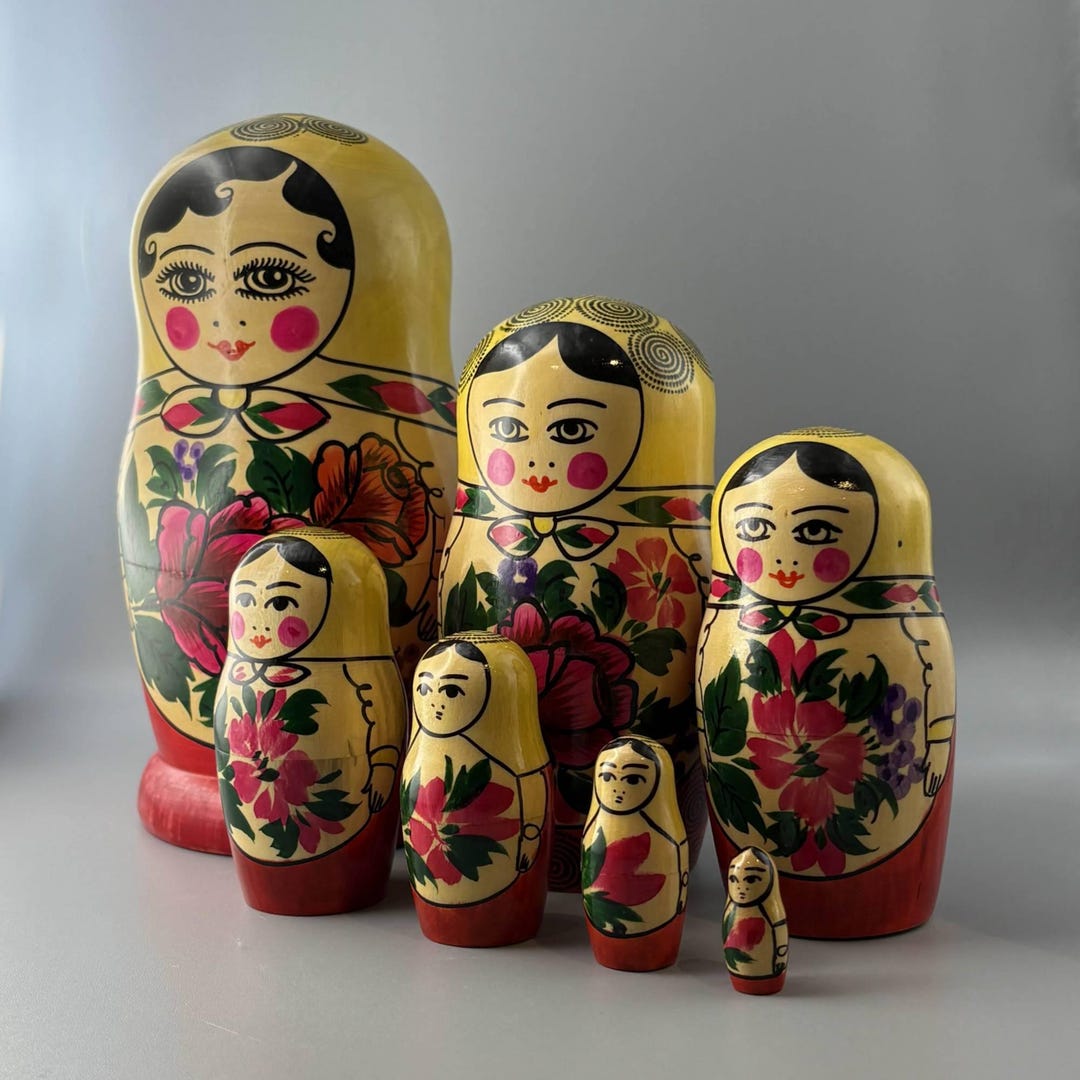 Vintage Nesting Doll, Hand Painted Doll, Wooden Decor, Gift for ...
