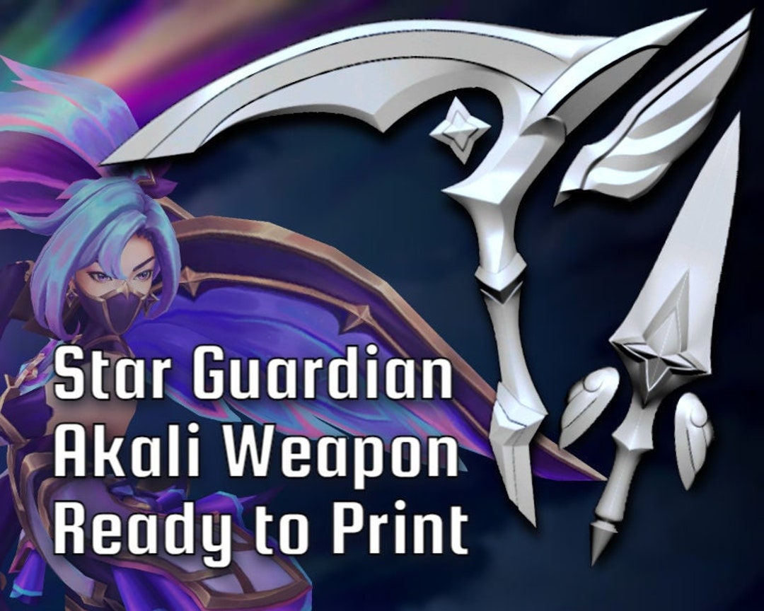 Star Guardian Akali Weapon Kama and Kunai 3D Model for Cosplay League ...