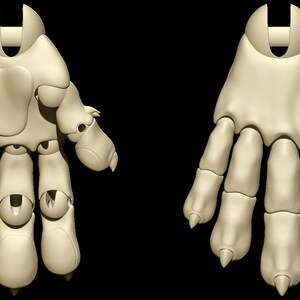 Articulated Furry Hands Paws for BJD Doll Animal-like 3D Model | Read ...