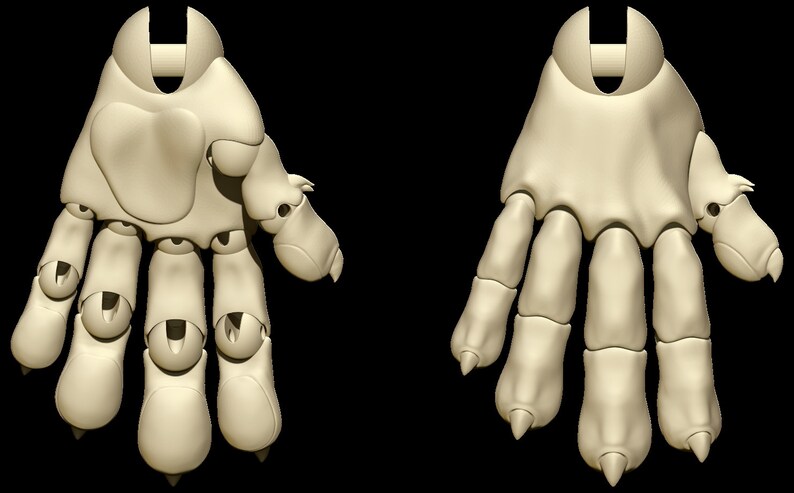 Articulated Furry Hands Paws for BJD Doll Animal-like 3D Model - Etsy