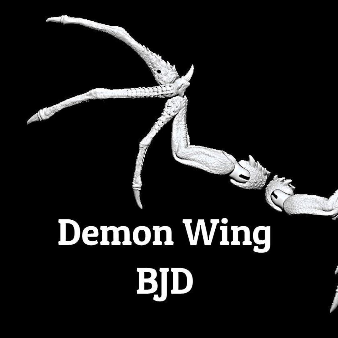 Demon Wings BJD 3D Printable for Doll | Articulated Wing for Dragon ...