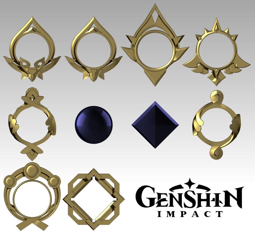 Genshin Impact Visions Pack for 3D Printing Free to Use - Etsy