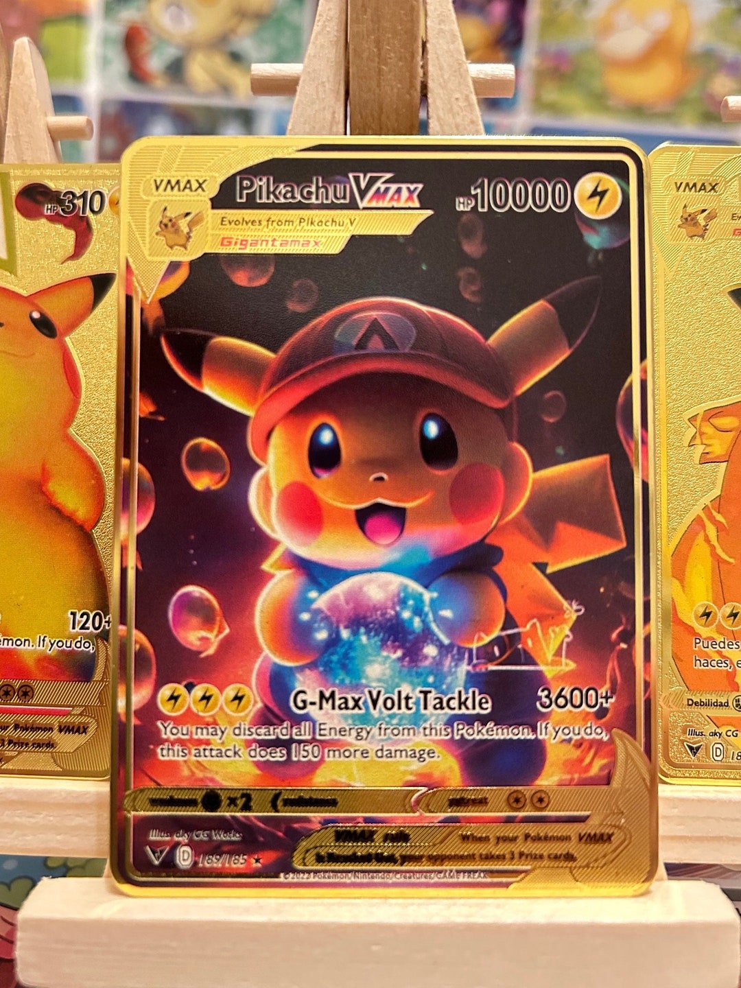 Pokemon Pikachu Gold Metal Cards / Fun Art Pokemon Cards for Collectors ...
