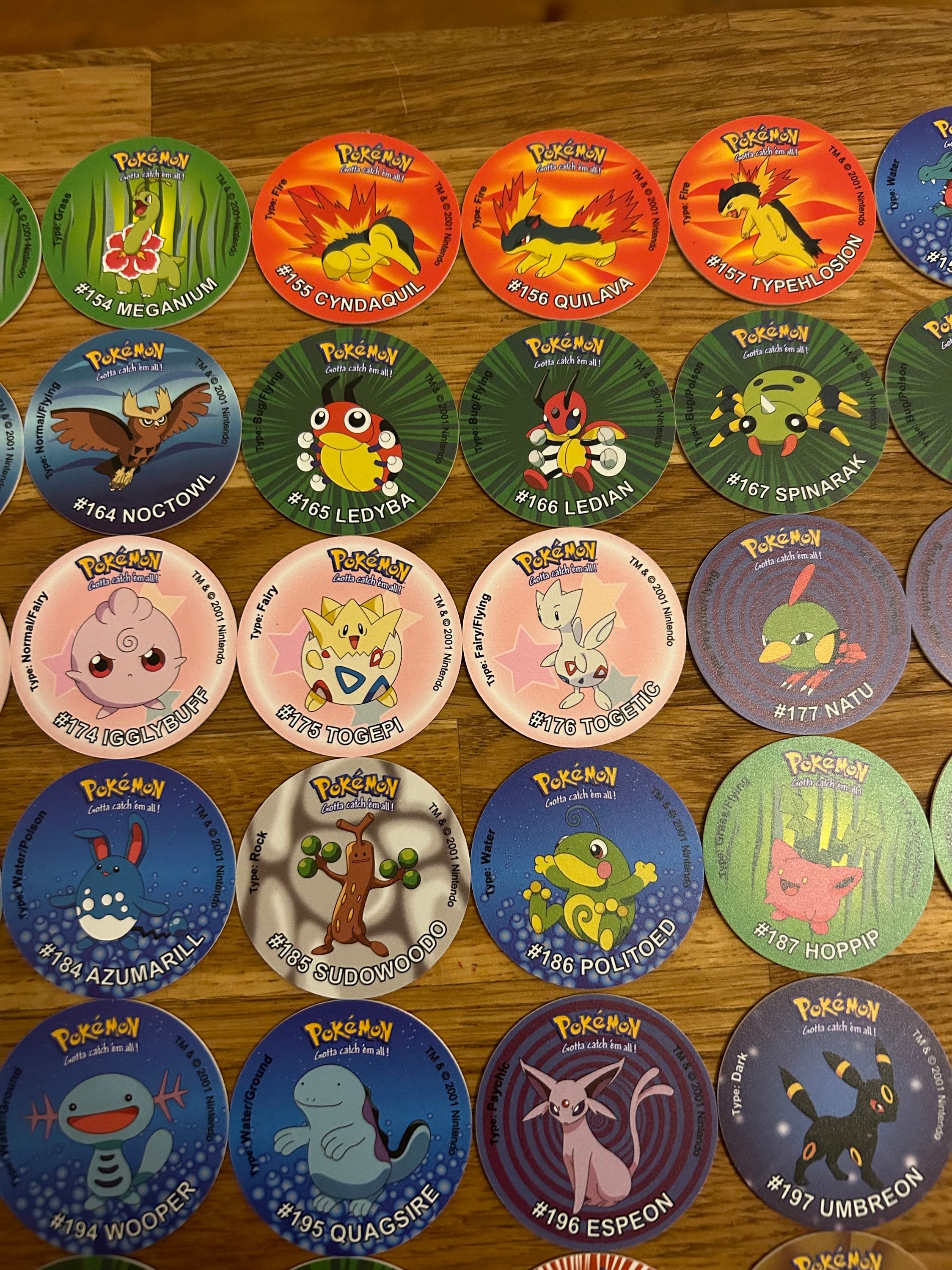 Brand New Pokemon Tazos / Generation 1 or Generation 2 / All Completed ...
