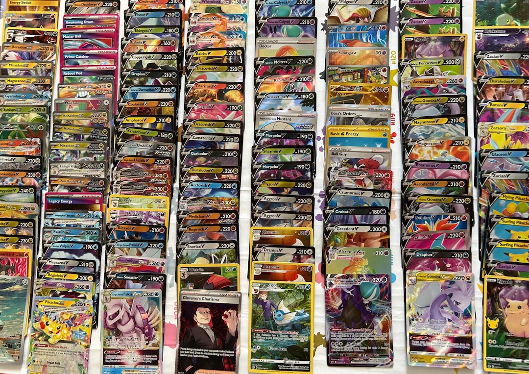 Pokemon Card Bundle: Ultra Rare, Holographic, Stickers & Tazos - Etsy