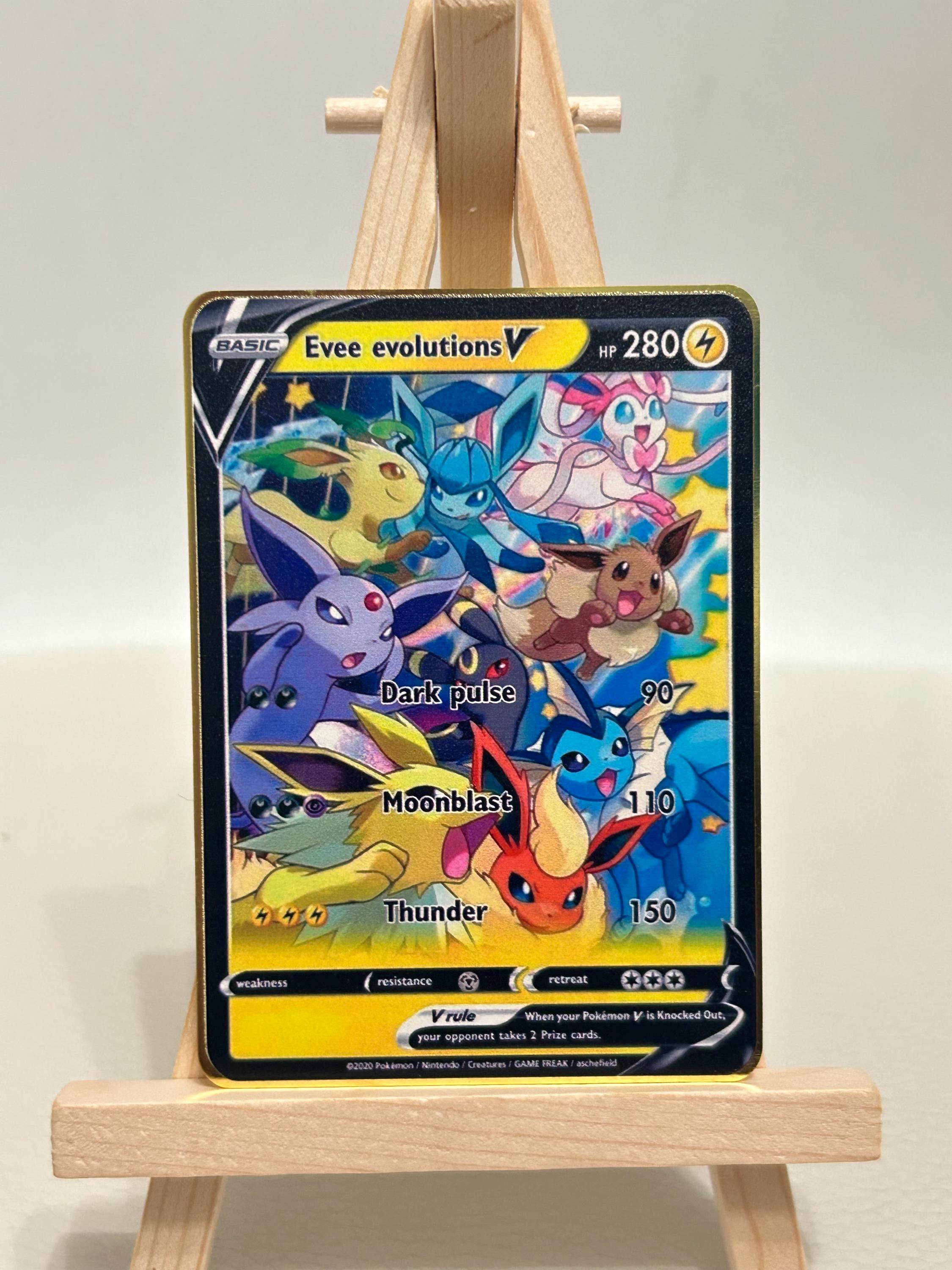 Gold Metal Pokemon Cards Solid Heavy Christmas Gift Handmade Pikachu ...