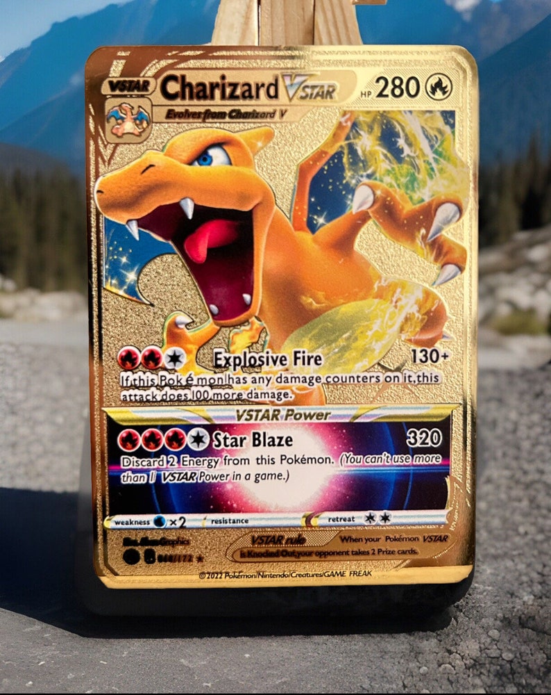 Pokemon Gold Metal Cards / Fun Art Pokemon Cards for Collectors /best ...