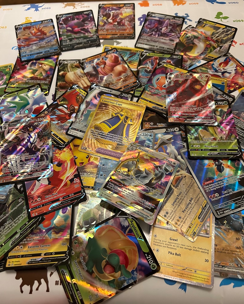 Pokemon Card Bundle: Ultra Rare, Holographic, Stickers & Tazos - Etsy
