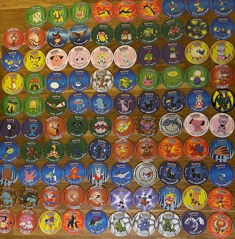 Brand New Pokemon Tazos / Generation 1 or Generation 2 / All Completed ...