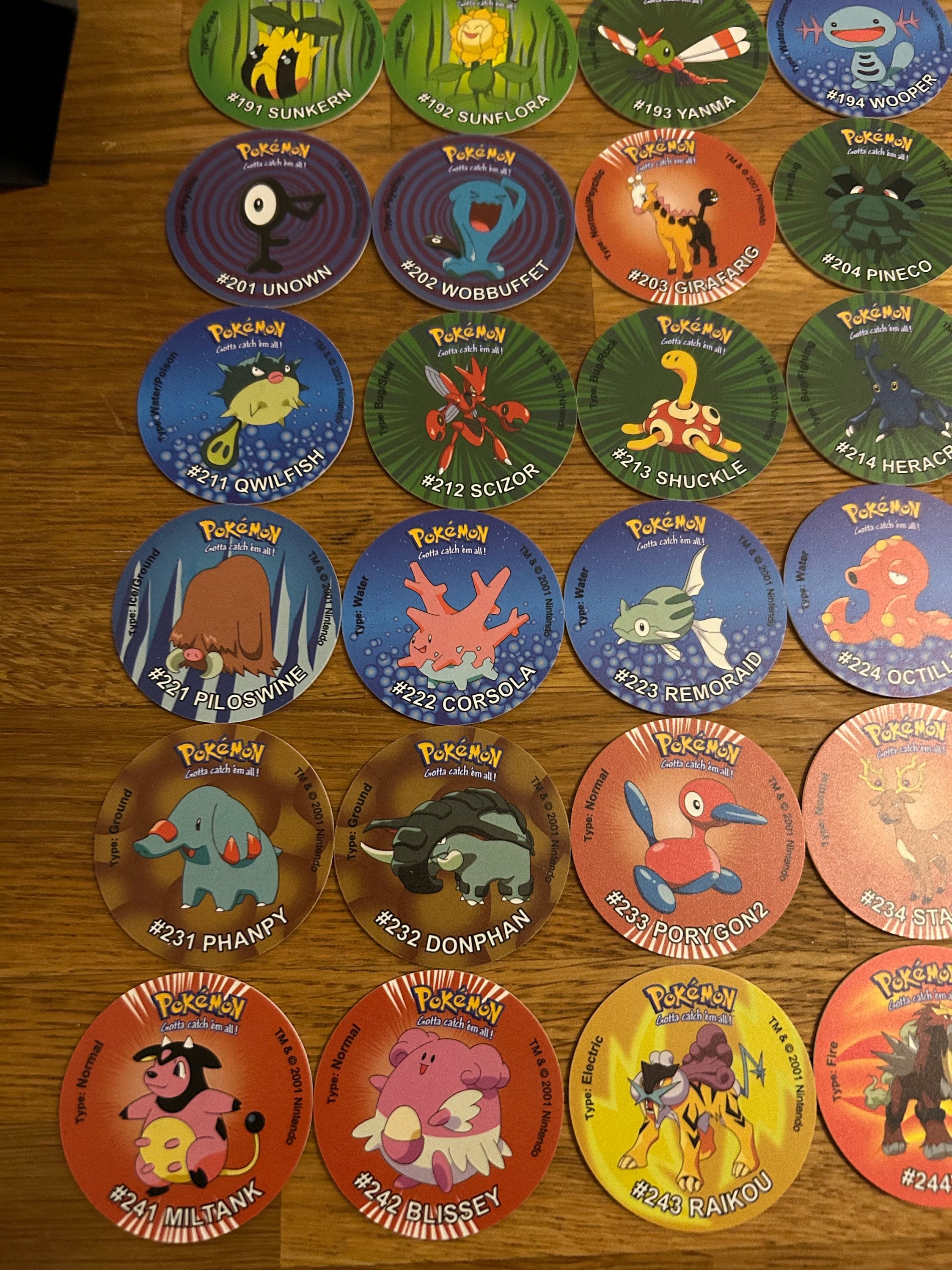 Brand New Pokemon Tazos / Generation 1 or Generation 2 / All Completed ...