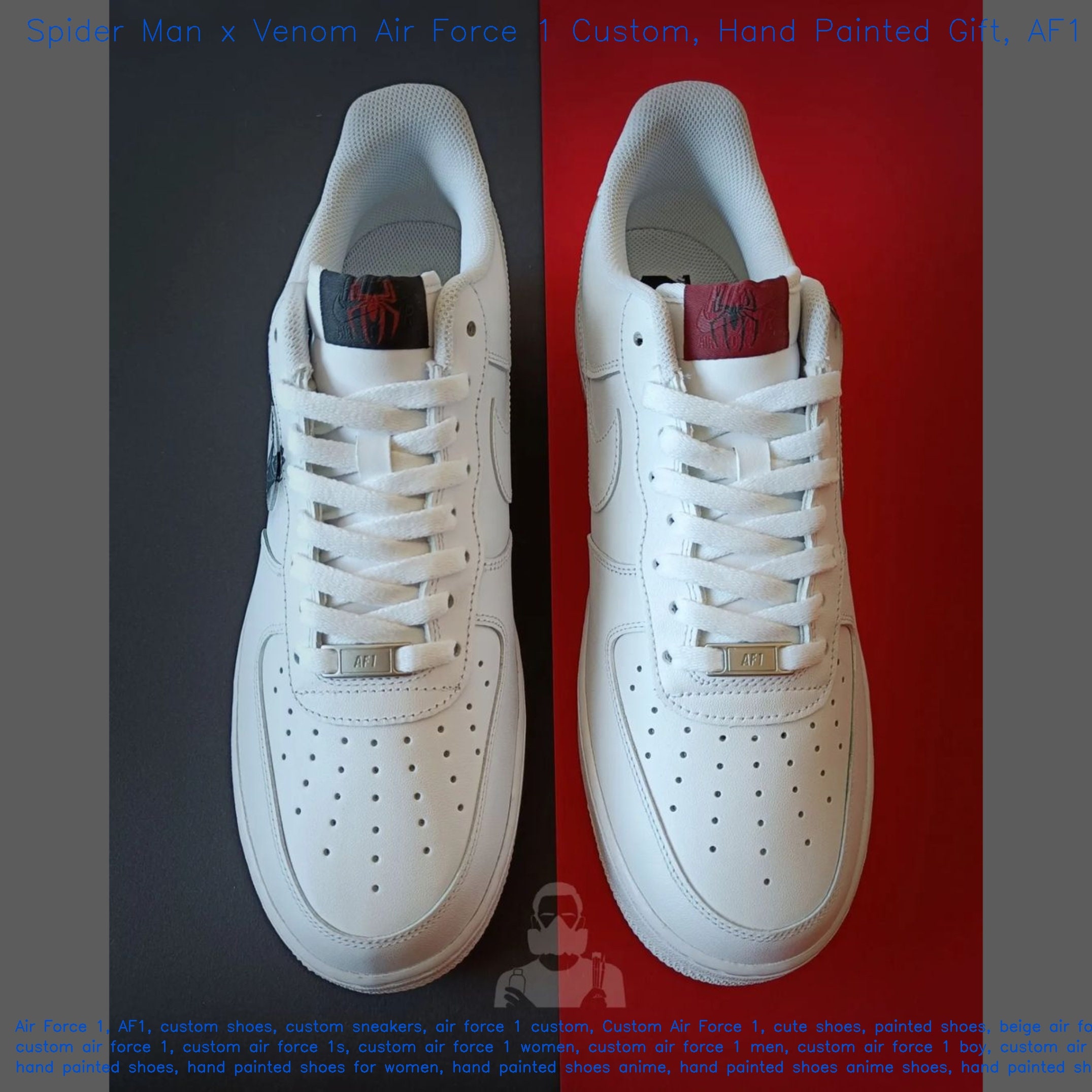 Spider Man X Venom Air Force 1 Custom Hand Painted Gift Af1 Sneakersbuy ...
