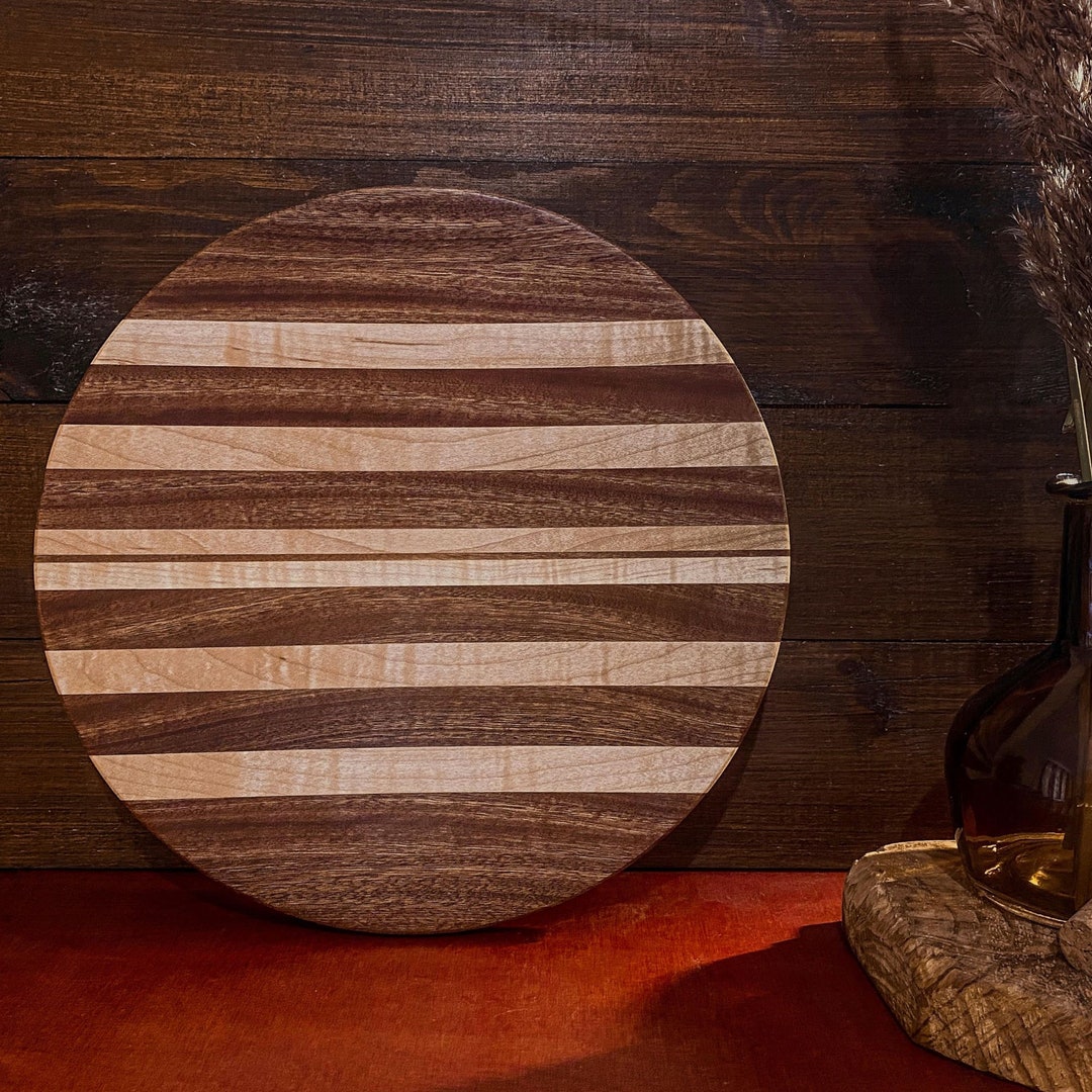 Handmade Wooden Platter Made From a Mix of Sapele and American Maple - Etsy
