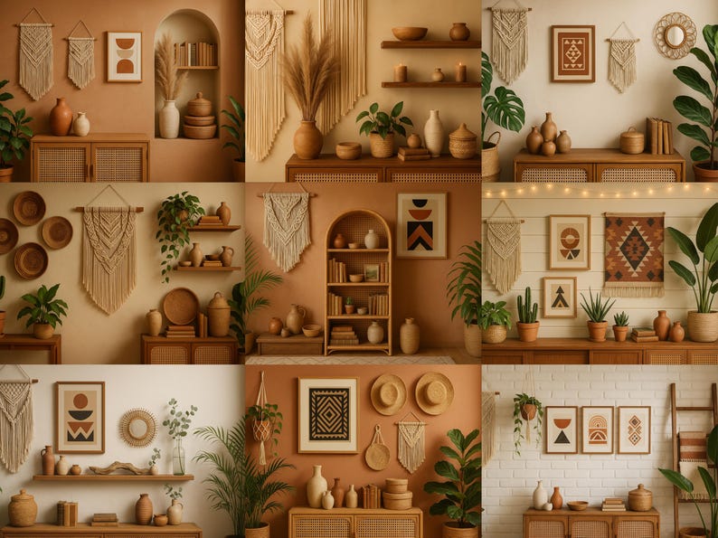 Boho Bohemian Office Zoom Background | Virtual Background for Zoom ...