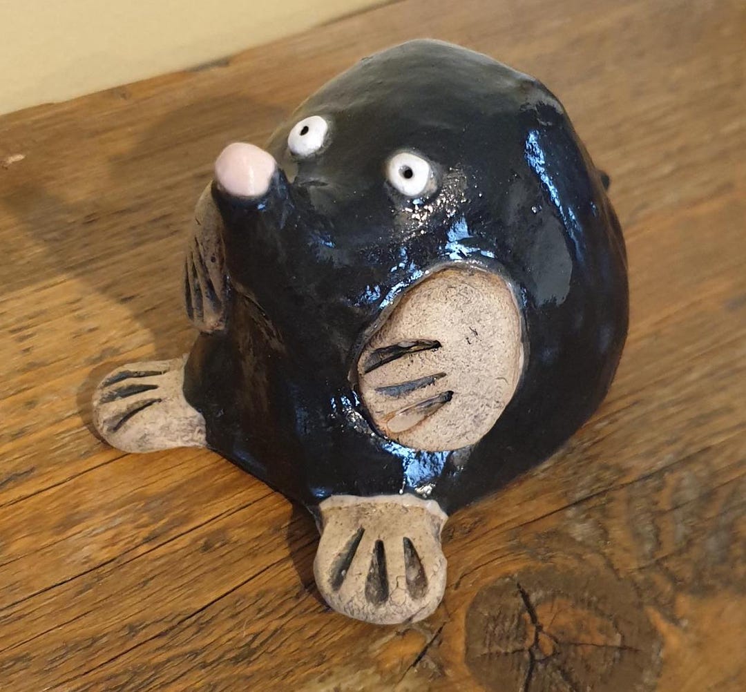 Ceramic Mole Unique Gift Sculpture Animal Cute Home Decor Birthday ...
