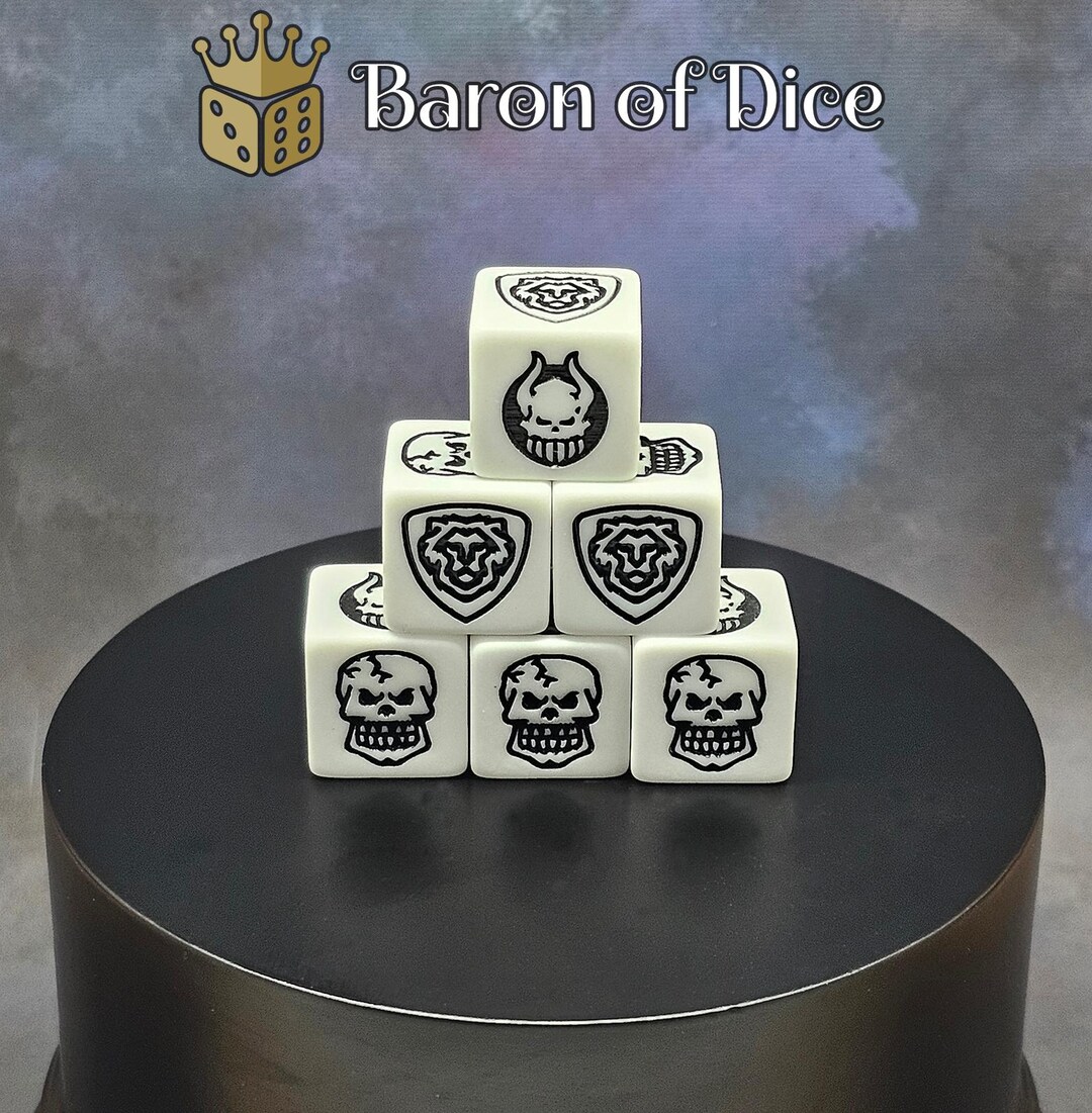 Battle Dice, Classic White, Set of 6 - Etsy