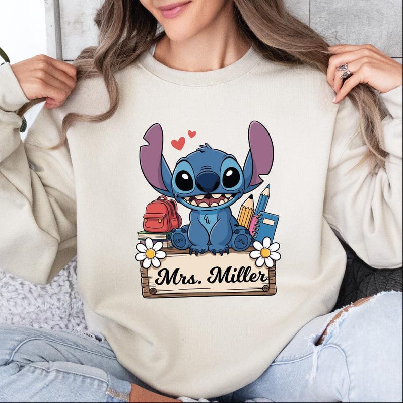 Stitch Teacher Hoodie - Etsy