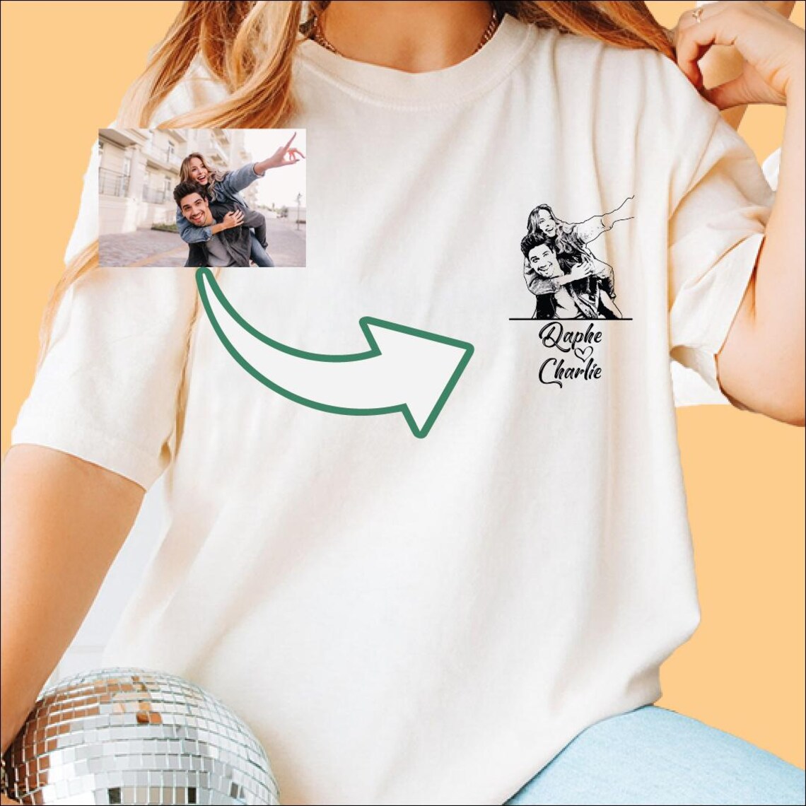 Custom Portrait Photo Shirts, Custom Couples Portrait Pocket Shirt ...