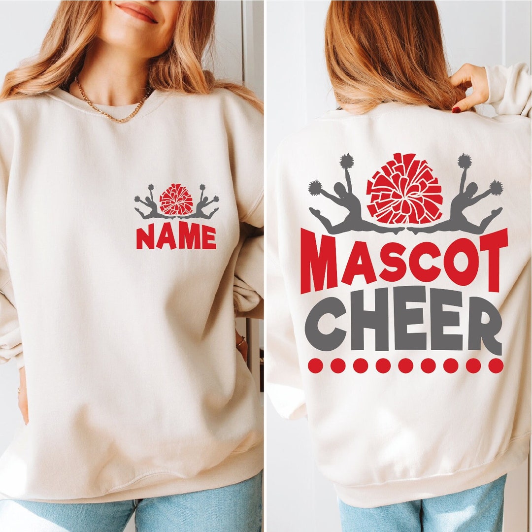 Personalized Cheer Sweatshirt, Custom Cheer Mascot Hoodie, Cheer Team ...