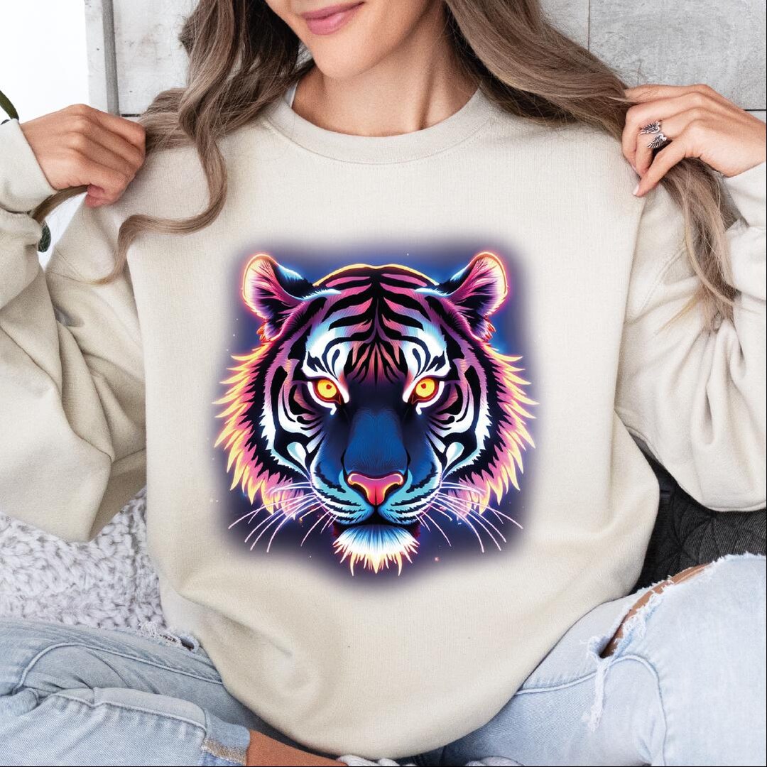 90s Inspired Tiger Sweatshirt, Vintage Style Tiger Sweater, Adult Youth ...