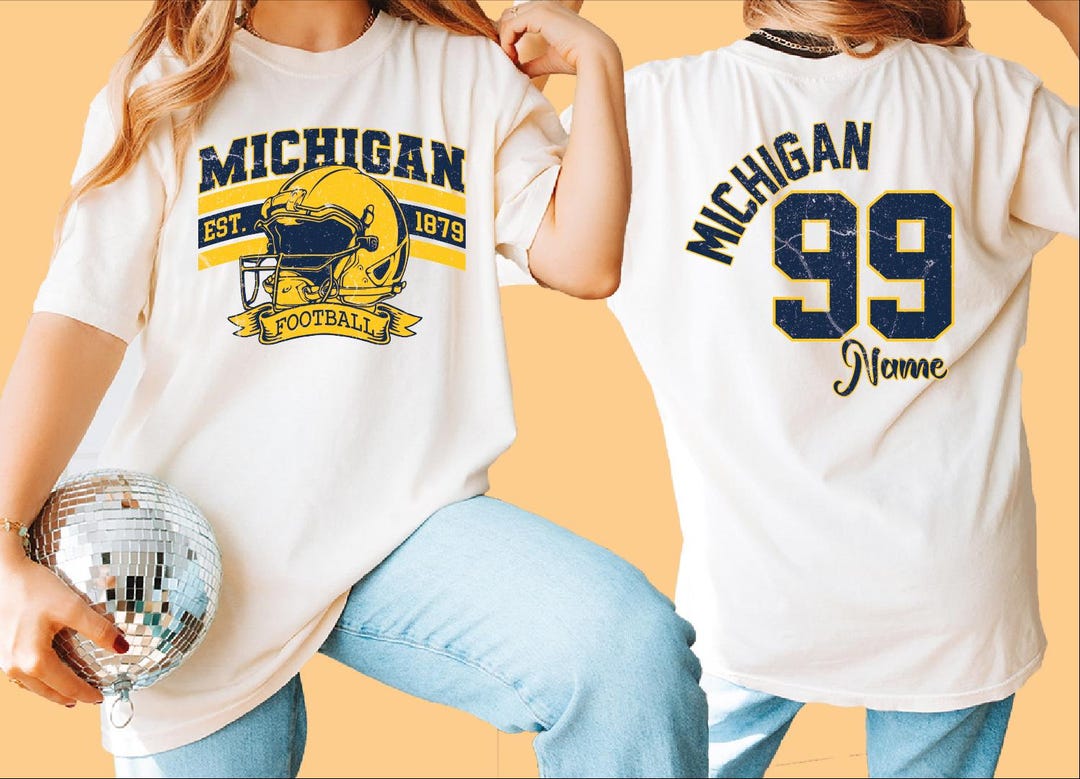 Retro Michigan Football Shirt, Vintage Michigan Football Tee, Michigan ...