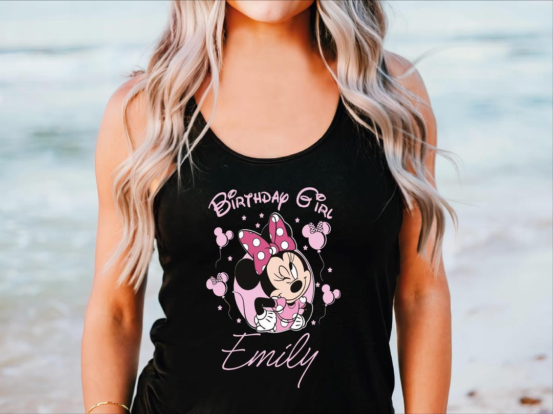 Minnie Birthday Girl Tank Top, Birthday Girl Family Tank Top, Minnie ...