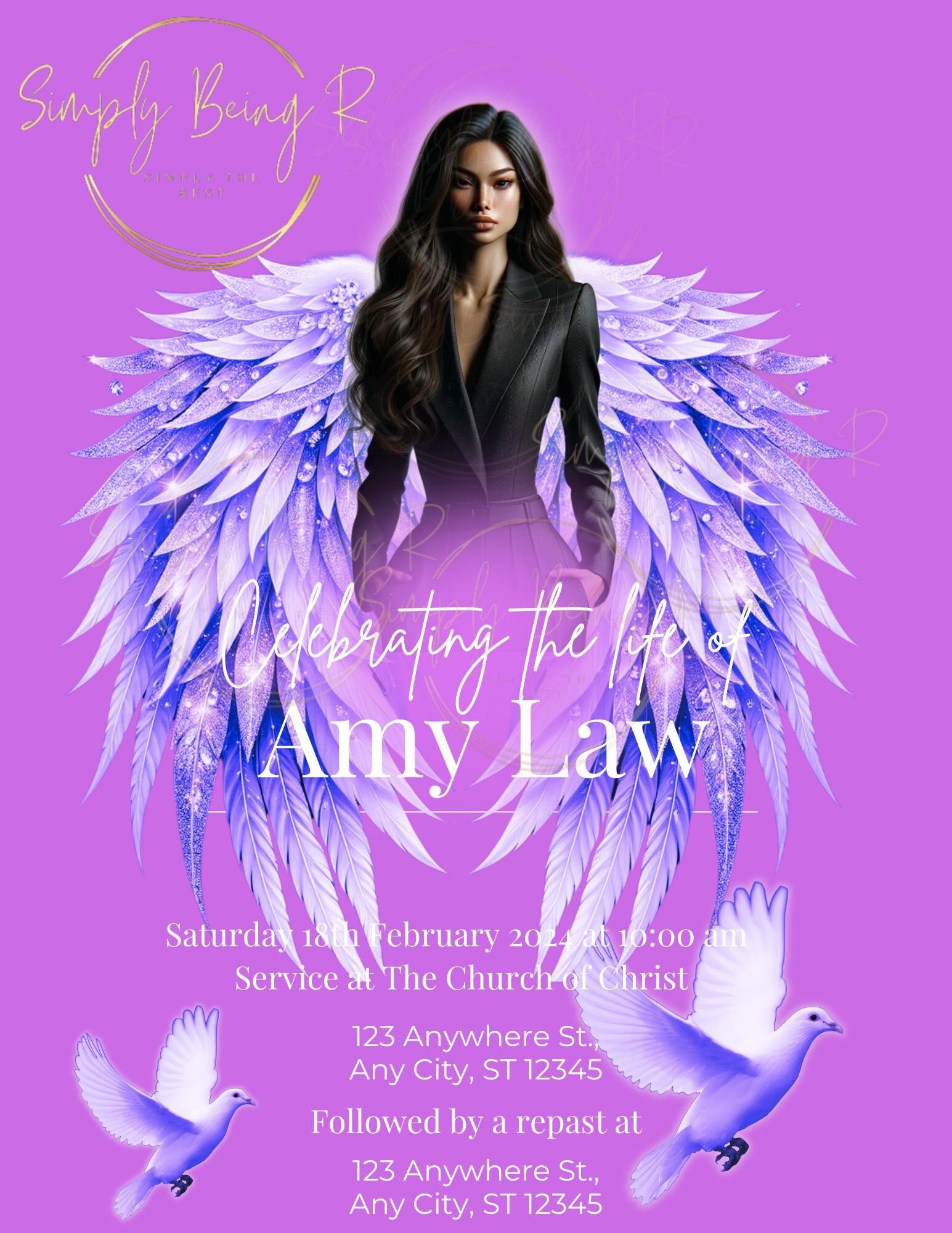 8.5x11 Easy Instant Download Elegant Editable Funeral Notice Template ...