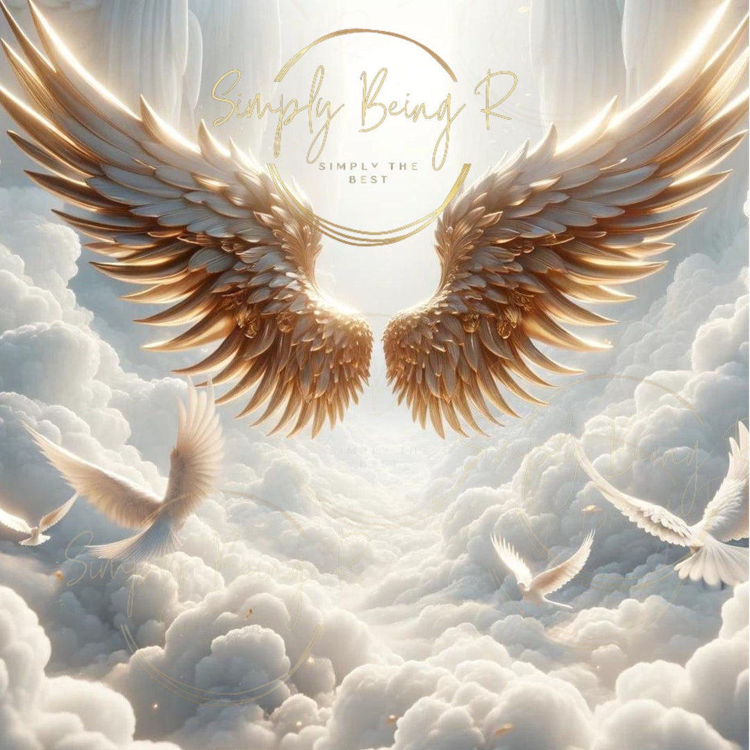 Memorial Angel Wings Background: Remembrance Design (PNG Digital ...
