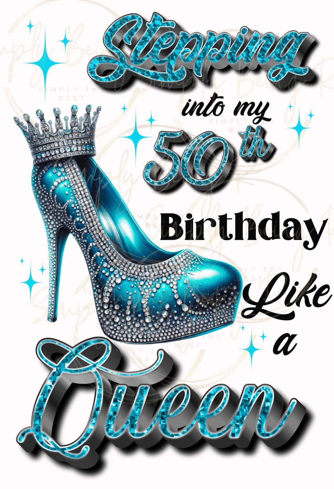50th Birthday Queen PNG Design: Stepping Into 50 (digital Download) - Etsy