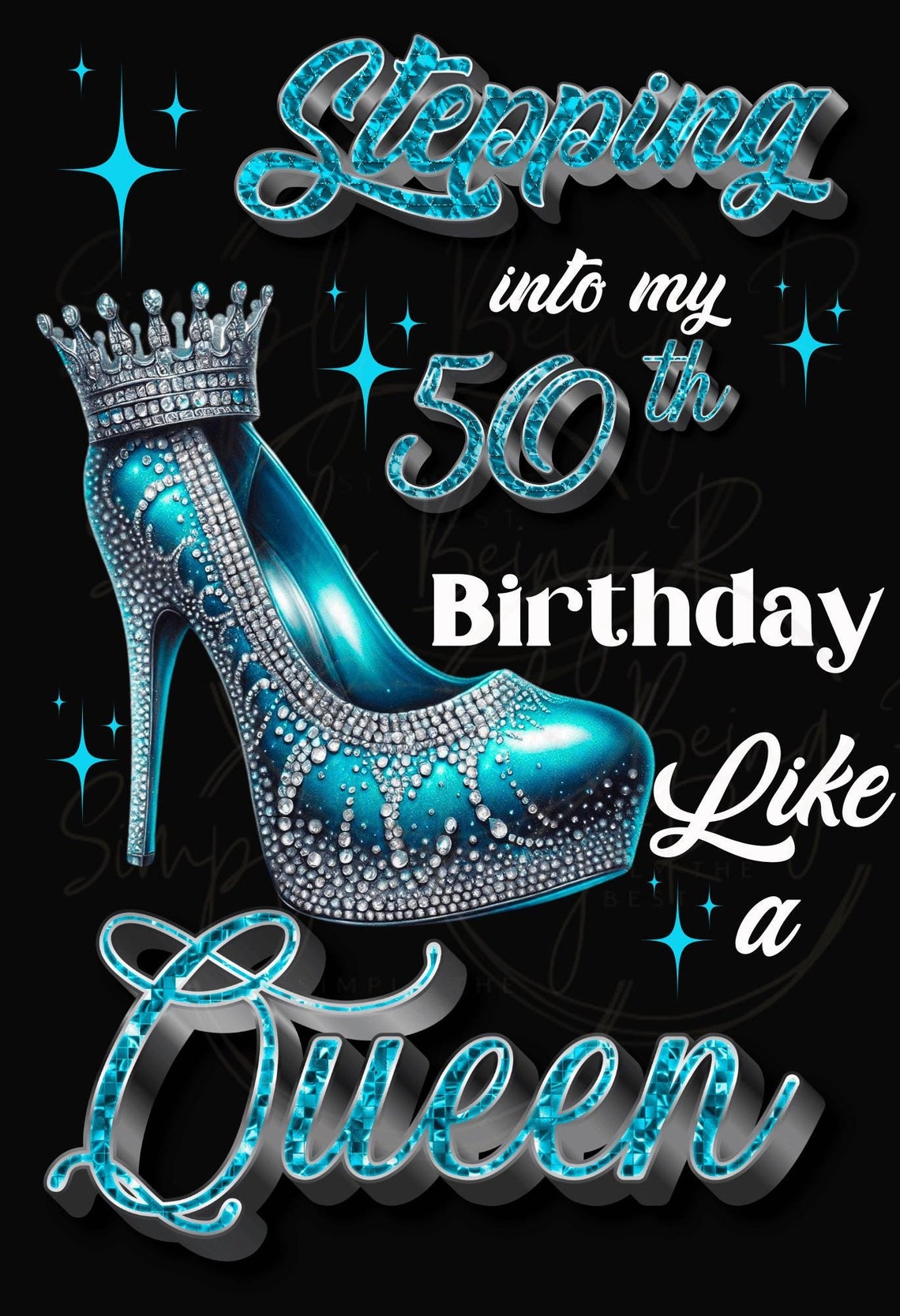 50th Birthday Queen PNG Design: Stepping Into 50 (digital Download) - Etsy