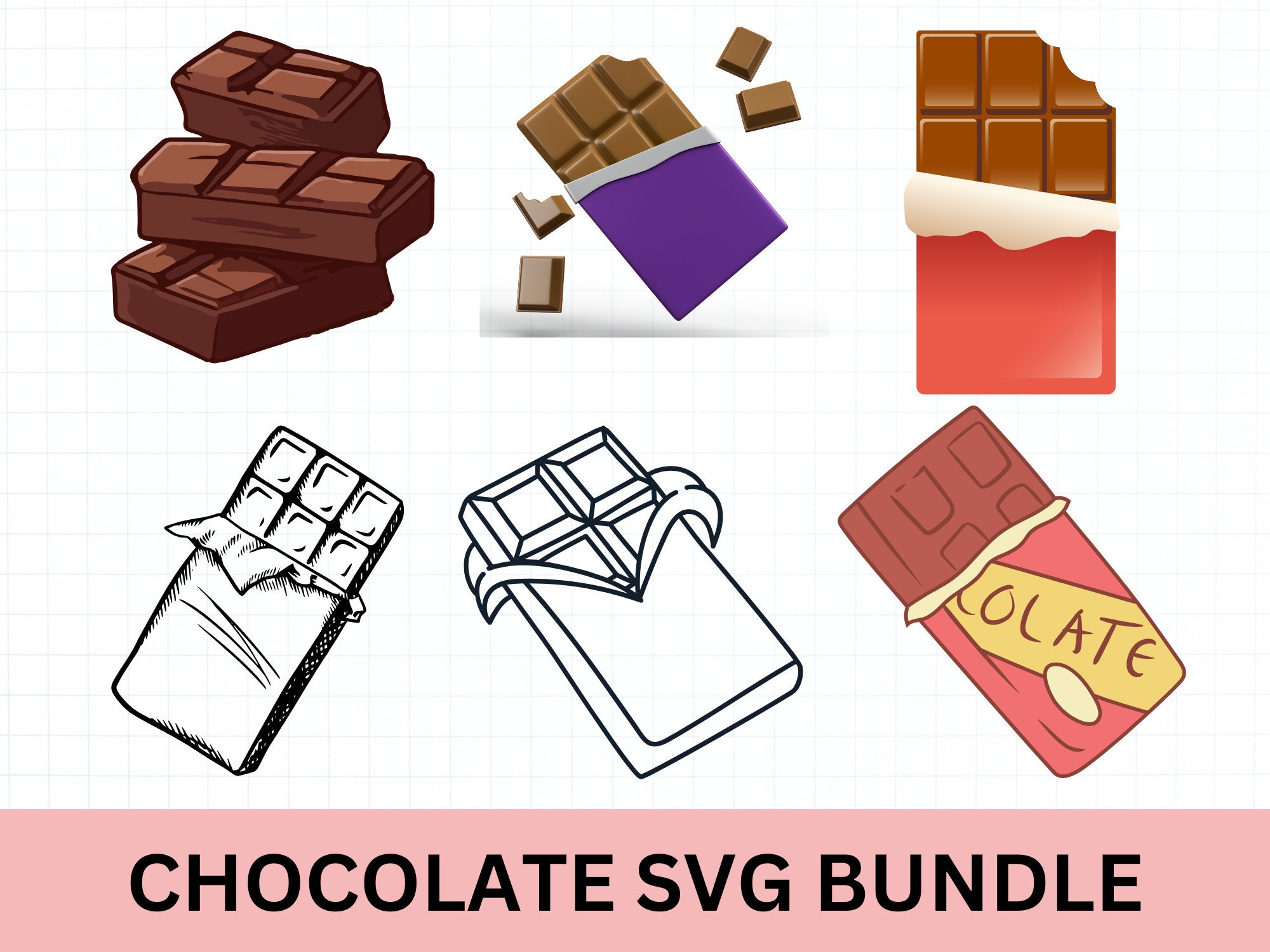 Chocolate Svg ,chocolate Cricut Svg, Chocolate Silhouette, Chocolate ...
