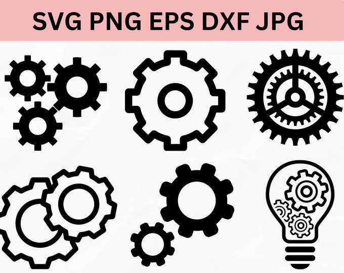 Steampunk Gears SVG Bundle, Mechanical Gears SVG, Industrial Style Svg ...