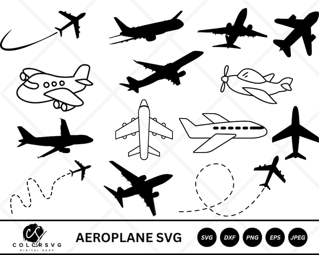 Avion SVG, hélicoptère svg, Biplan svg, Avion Clipart, Avion Silhouette ...