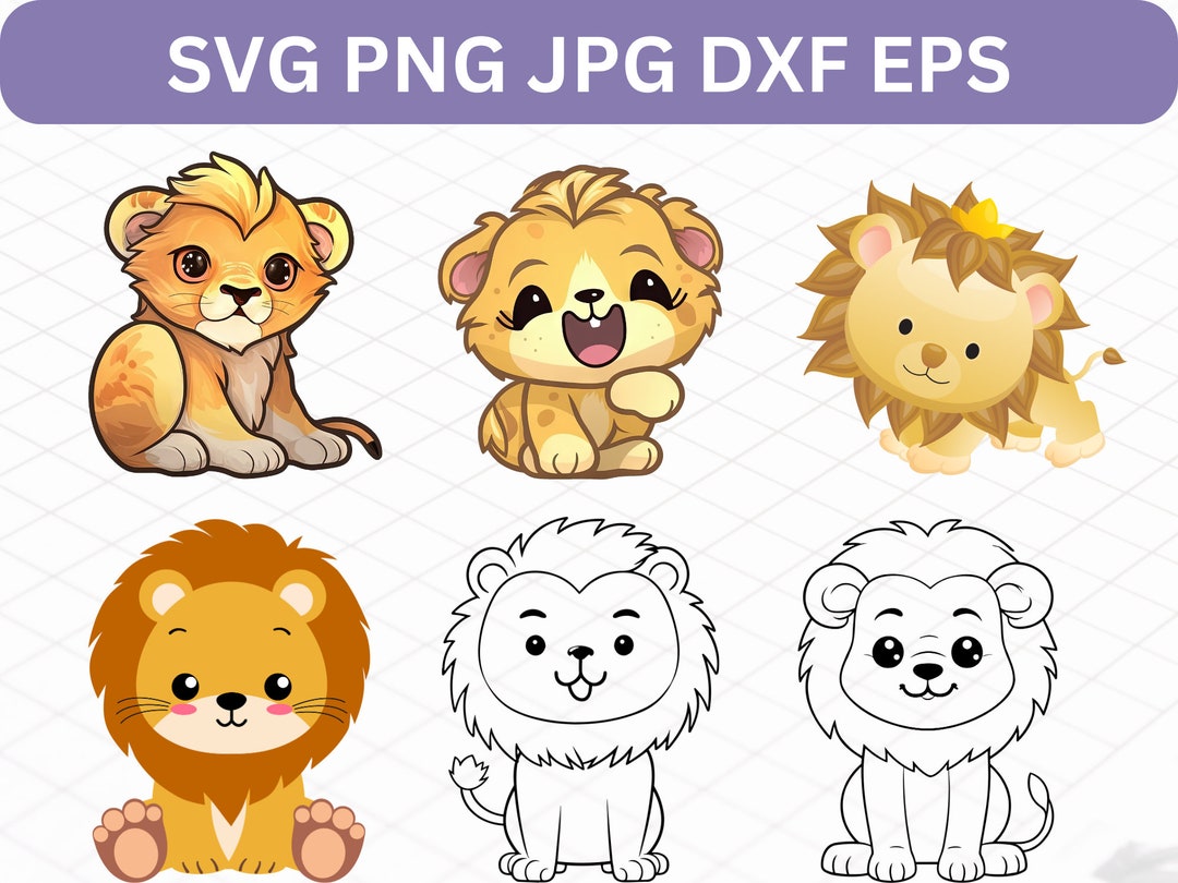 Baby Lion Svg, Animal Svg, Baby Lion Cut File Safari Jungle Animal Svg ...