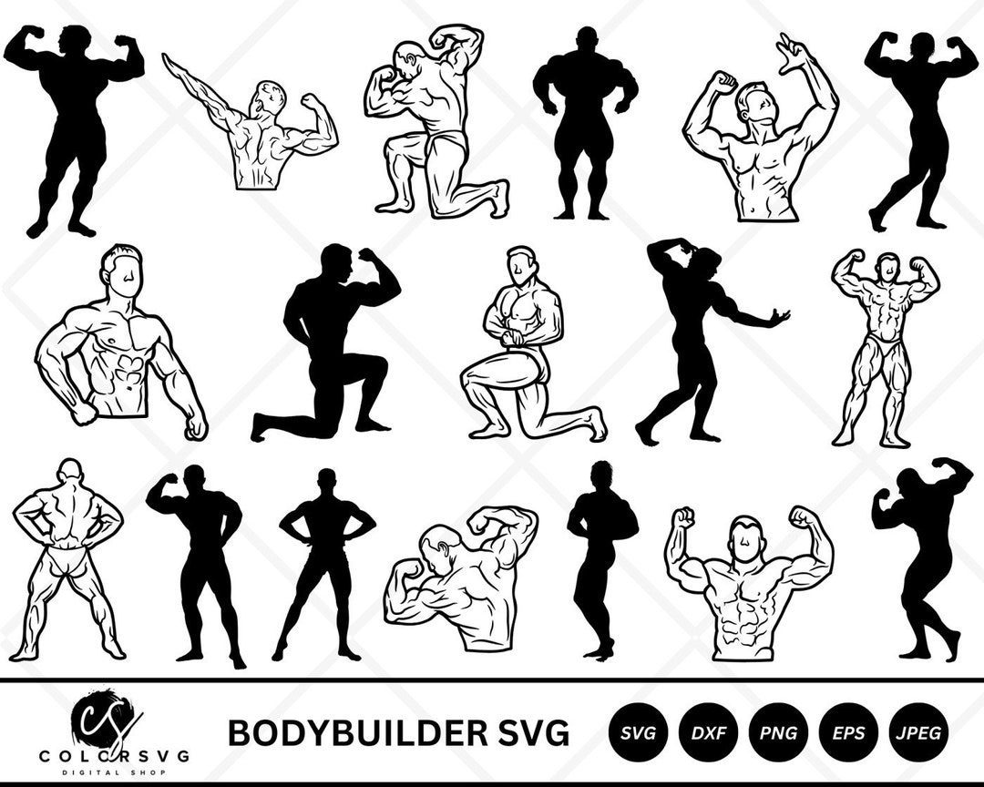 Bodybuilder Svg, Fitness Svg, Gym Svg, Muscle Man Png, Dumbell Svg ...