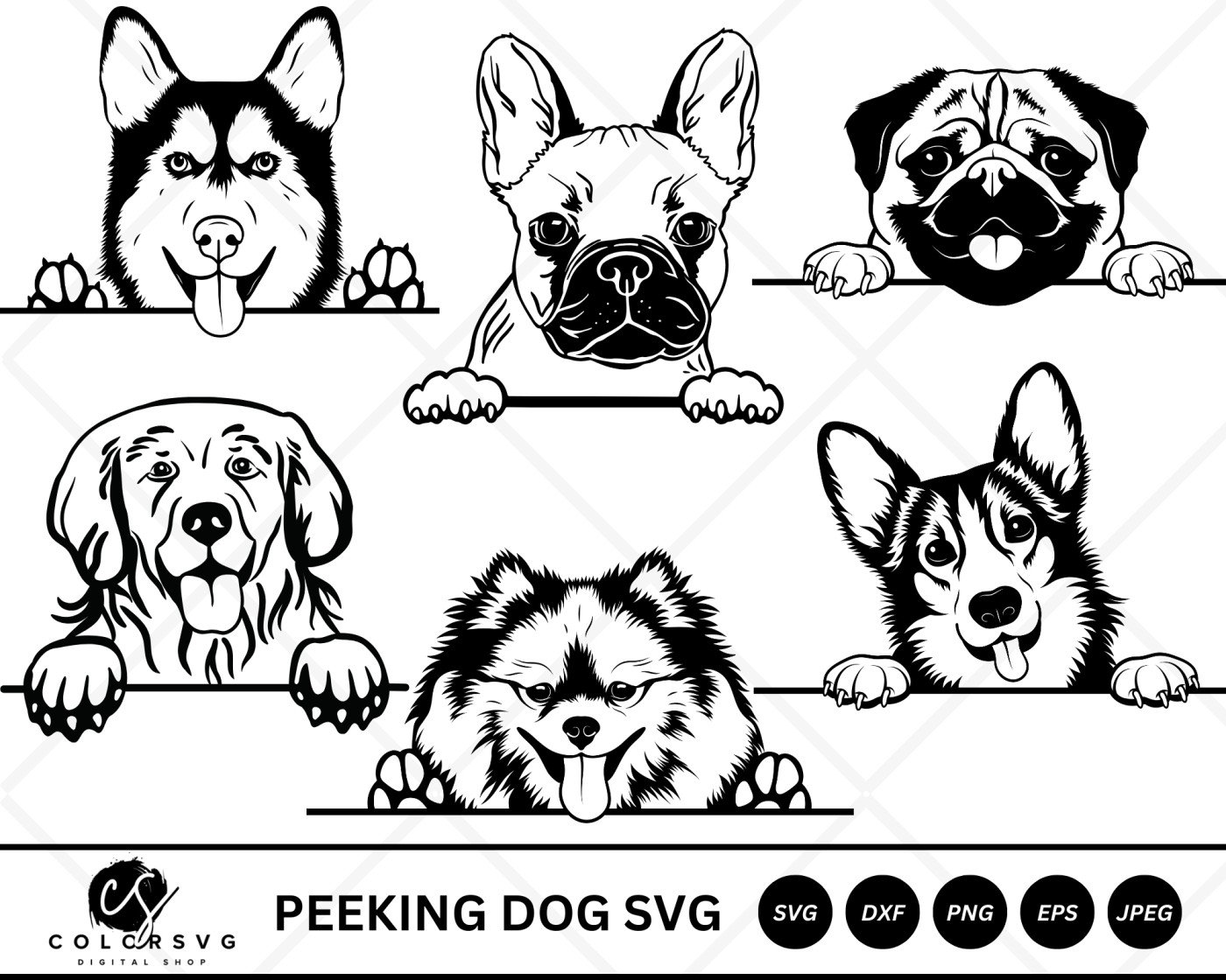 Peeking Dog Svg, Peeking Dog Clipart, Dog Svg, Dog Lover Svg, Dog ...