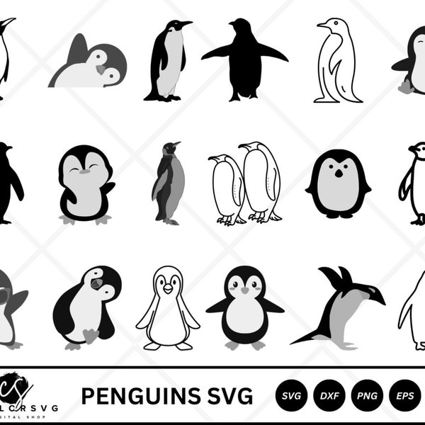 Penguin Svg - Etsy