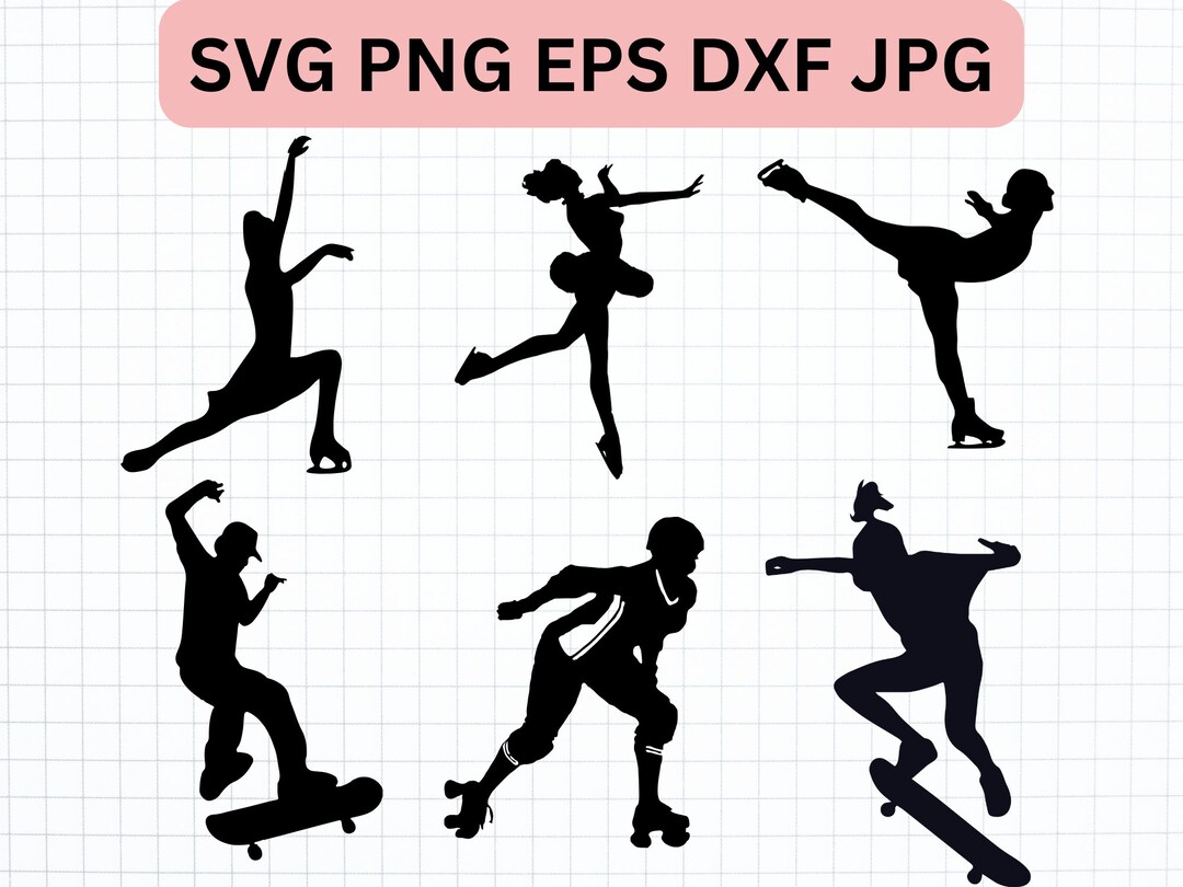 Skater SVG , Skater Silhouette, Ice Skating Svg, Skateboard Clipart ...