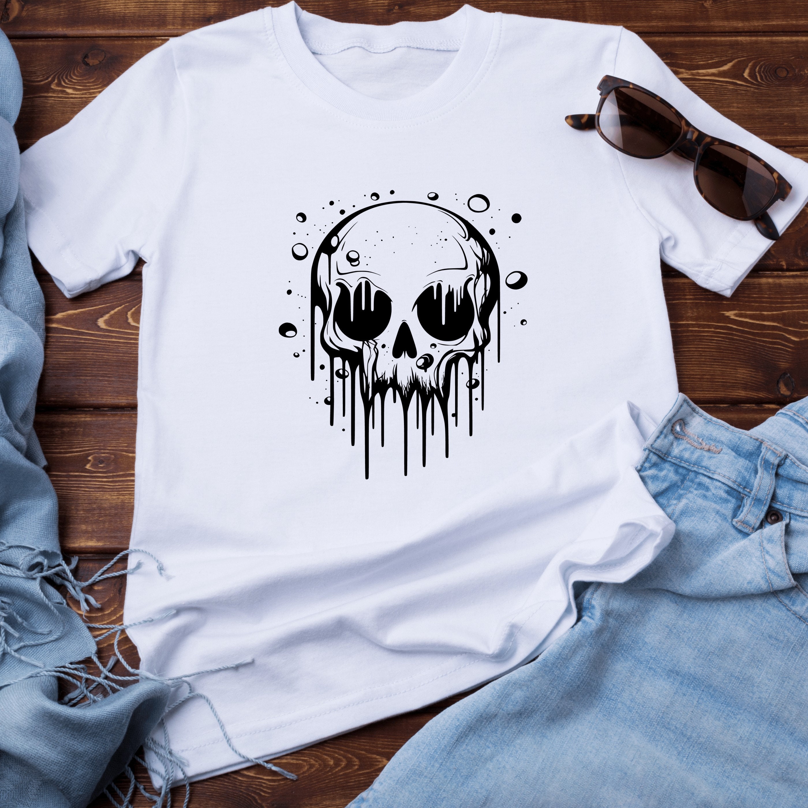 Dripping Skull Svg, Skull Svg, Skull Clipart, Melting Skull Svg, Skull ...