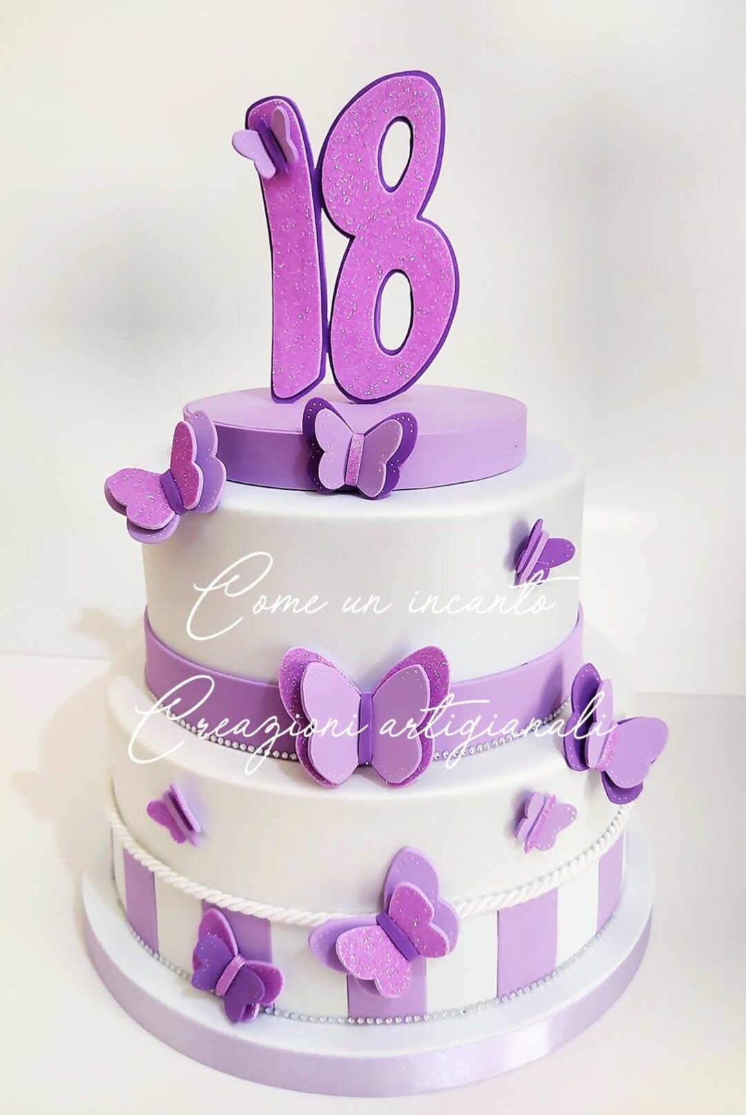 Scenic Fake 18th Birthday Lilac White Butterflies EVA Rubber - Etsy