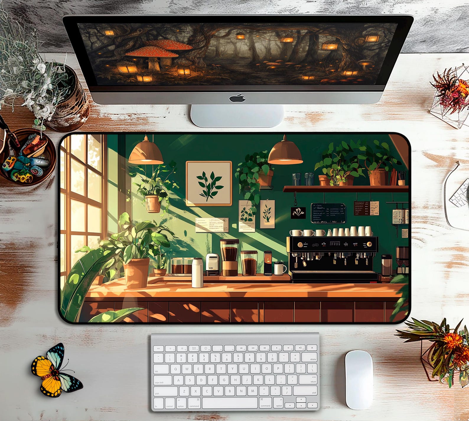 Studio Ghibli Cozy Coffee Shop Desk Mat Aesthetic Ghibli Lover Art ...